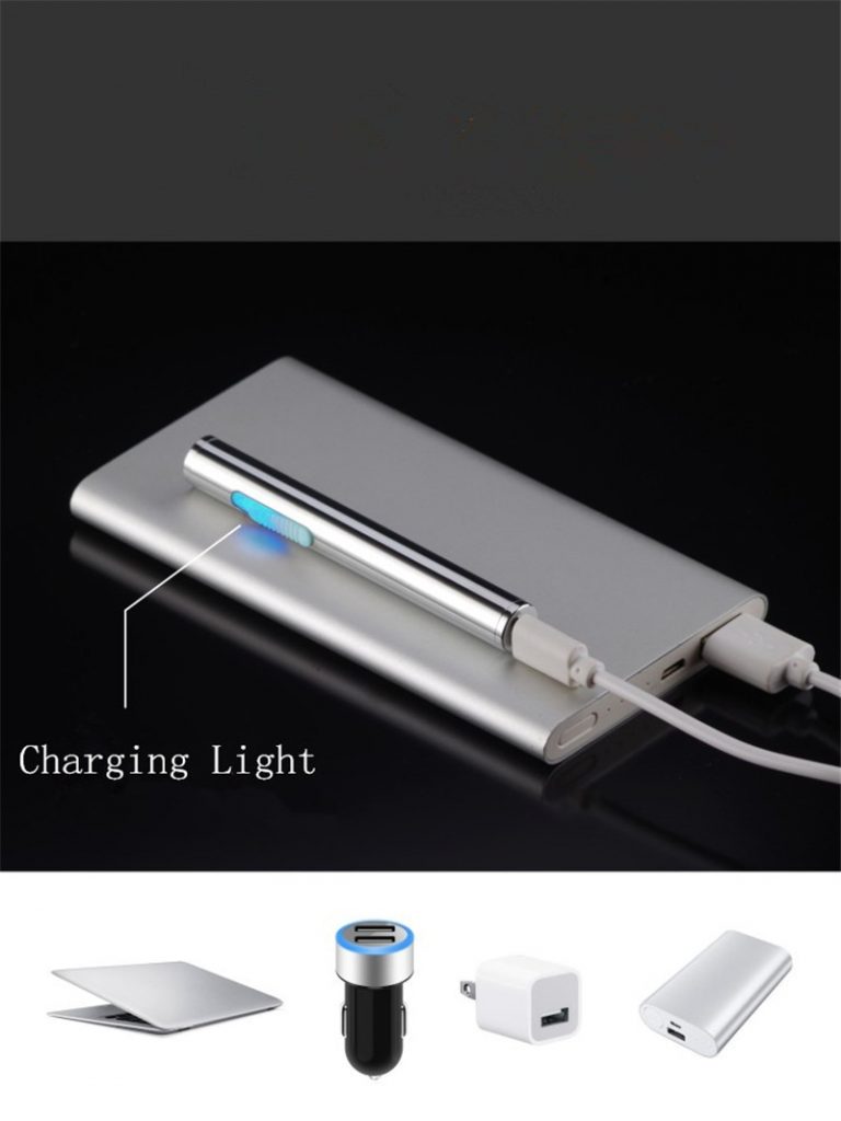 Mini Thin USB Charge Lighter Metal Rechargeable Electronic Lighter ...
